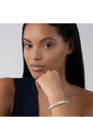 Lagos Signature Caviar Two-tone Diamond Bracelet