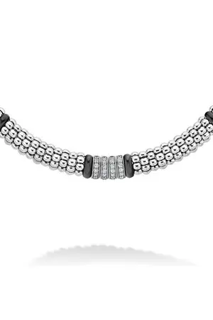 Lagos Caviar Diamond Caviar Necklace - Black