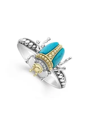 Lagos Rare Wonders Turquoise Beetle Diamond Ring - Gold