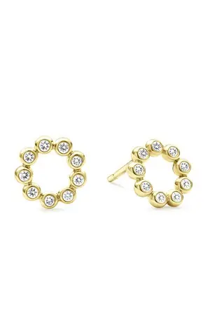 Lagos Ksl 18k Circle Diamond Stud Earrings - Gold