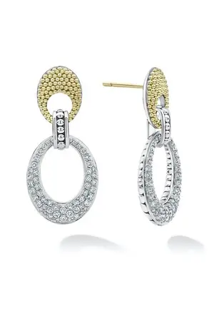 Lagos Caviar Lux Diamond Drop Earrings