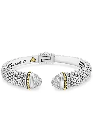 Lagos Caviar Lux Diamond Cuff Bracelet | 12mm - Gold
