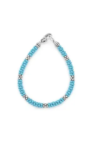 Lagos Caviar Ceramic And Sterling Silver Station Bracelet - Blue