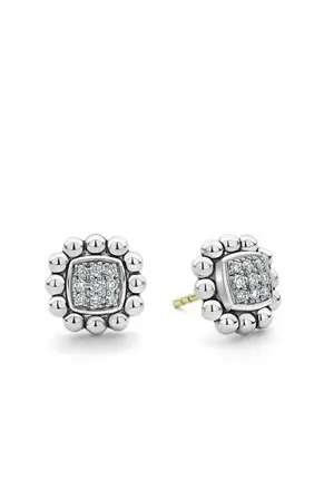 Lagos Caviar Spark Diamond Stud Earrings - Gold