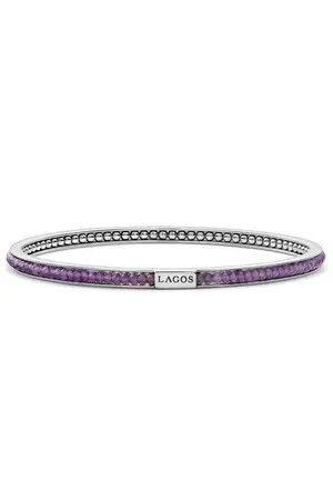Lagos Caviar Icon Amethyst Bangle - Silver