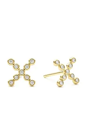 Lagos Ksl 18k X Diamond Stud Earrings - Gold