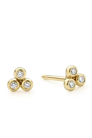 Lagos Ksl 18k Triangle Diamond Stud Earrings - Gold