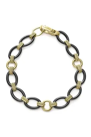 Lagos Meridian 18k And Ceramic Link Bracelet - Gold