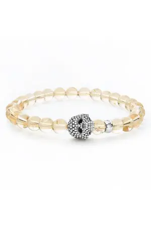 Lagos Anthem Citrine Skull Bracelet - Silver