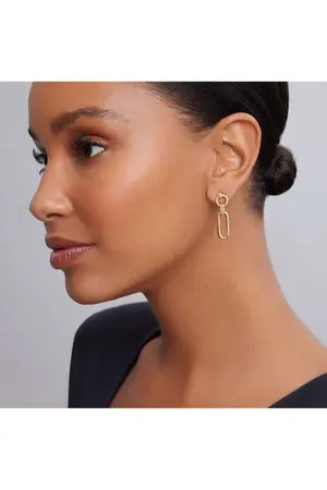 Lagos Signature Caviar 18k Link Drop Earrings