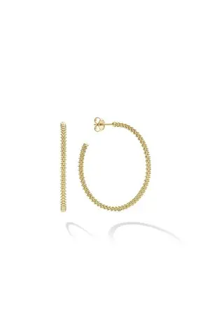 Lagos Caviar Hoop Earrings - Gold