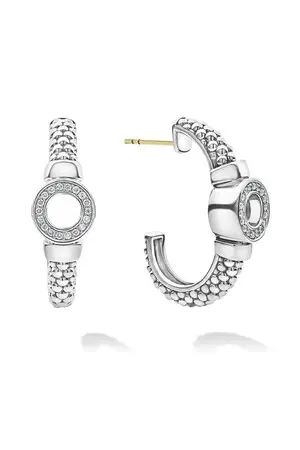 Lagos LAGOS Caviar Spark Diamond Half Hoop Earrings Natural