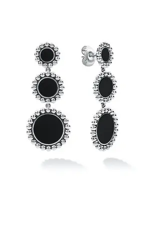 Lagos Maya Onyx Drop Earrings - Gold