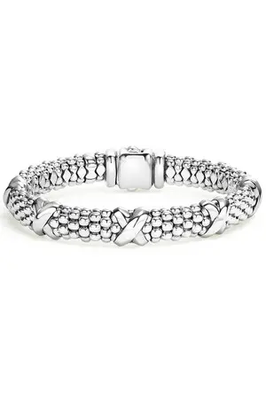 Lagos Embrace Five Station Caviar Bracelet | 9mm - Silver