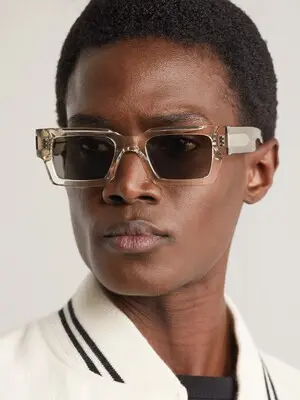 Saint Laurent Rectangular-frame Sunglasses - Neutrals