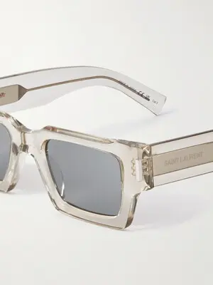 Saint Laurent Rectangular-frame Sunglasses - Neutrals