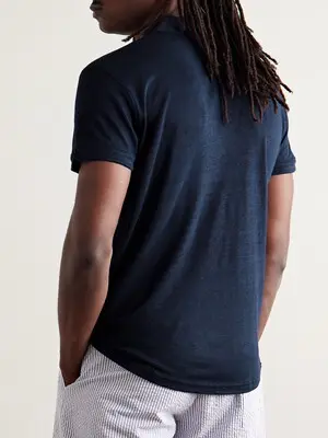 Orlebar Brown Sebastian Slim-fit Linen-jersey Polo Shirt - Blue