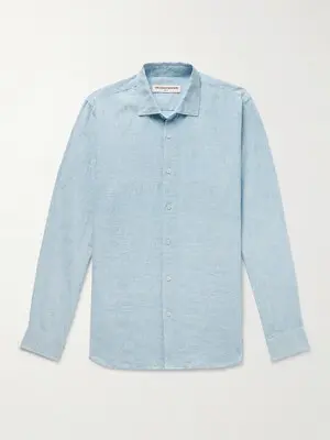 Men's Blue Linen