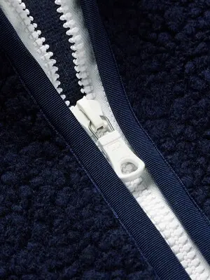 DRAKE'S Logo-embroidered Wool-blend Fleece Gilet