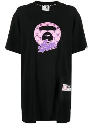 A BATHING APE Aape * Graphic-print Jersey T-shirt - Black