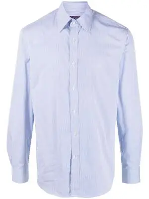 Ralph Lauren Purple Label Striped Cotton Shirt - Blue