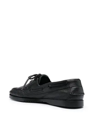 Paraboot Snakeskin-effect Calf-leather Loafers - Black