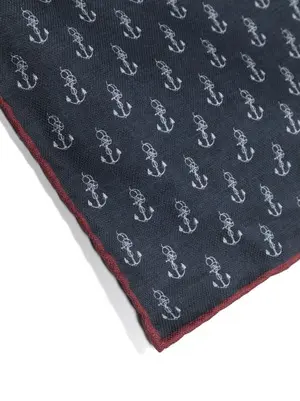 Brunello Cucinelli Anchor-print Silk Scarf - Blue