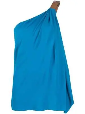 Alberta Ferretti Buckled One-shoulder Top - Blue