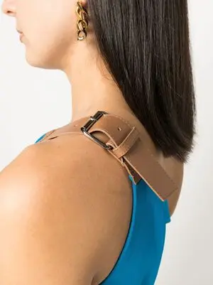 Alberta Ferretti Buckled One-shoulder Top