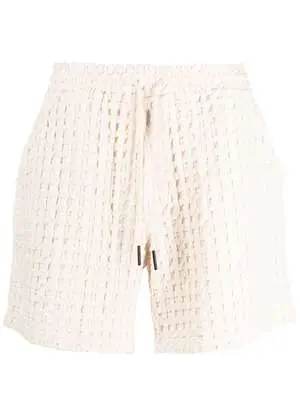 OAS Company Waffle-knit Cotton Shorts - Neutrals