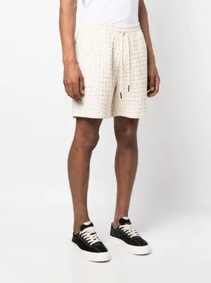OAS Company Waffle-knit Cotton Shorts - Neutrals