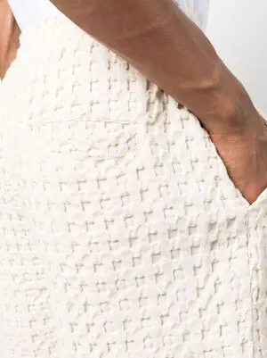 OAS Company Waffle-knit Cotton Shorts - Neutrals