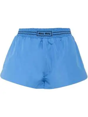 Miu Miu Embroidered Poplin Shorts