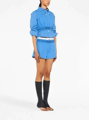 Miu Miu Embroidered Poplin Shorts