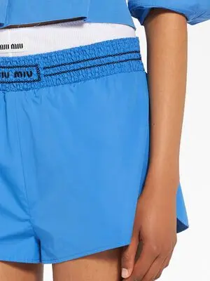 Miu Miu Embroidered Poplin Shorts