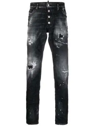 Dsquared2 Distressed Slim-cut Jeans - Black