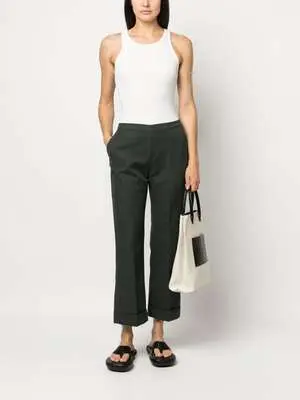Aspesi Cropped Flared Trousers - Grey