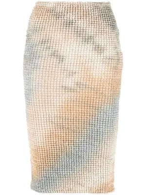 Off-White Tie-dye Pencil Skirt - Neutrals