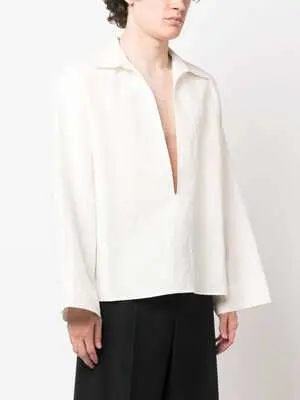 Saint Laurent V-neck Linen Shirt