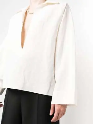 Saint Laurent V-neck Linen Shirt