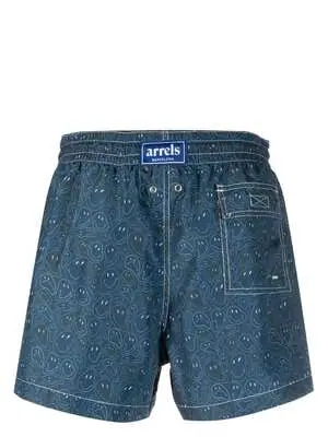 ARRELS BARCELONA Smiley Graphic-print Swim Shorts