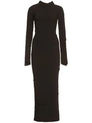 Balenciaga Spiral Ribbed-knit Maxi Dress