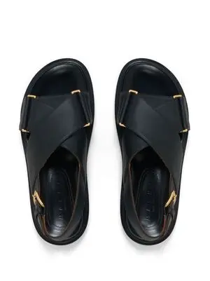 Marni Leather Fussbett Sandals - Black