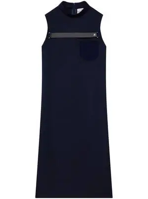 COURREGES Strap-detailed Twill Midi Dress - Blue