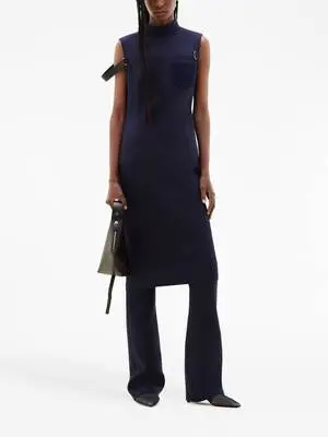 COURREGES Strap-detailed Twill Midi Dress