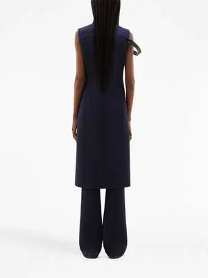 COURREGES Strap-detailed Twill Midi Dress