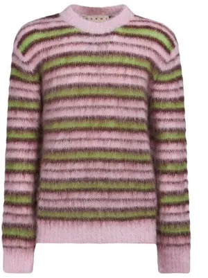 Marni Striped Mohair-blend Jumper - Pink