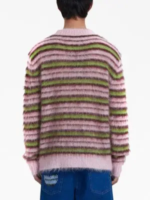 Marni Striped Mohair-blend Jumper - Pink