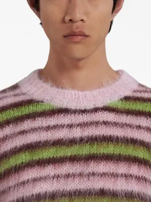 Marni Striped Mohair-blend Jumper - Pink
