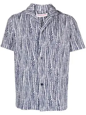 Orlebar Brown Howell Fern Cotton Shirt - Blue